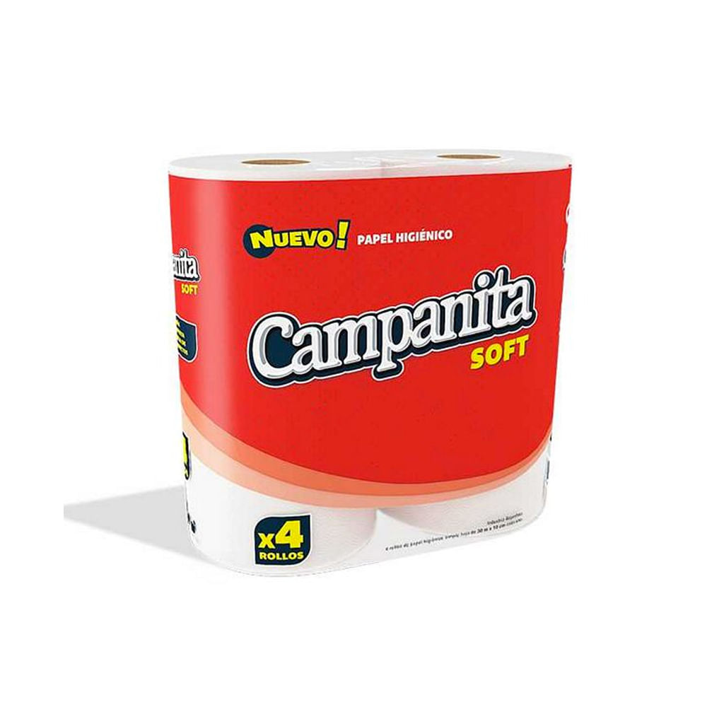 Papel Higiénico Campanita Soft Simple Hoja 4 U X 30 Mt
