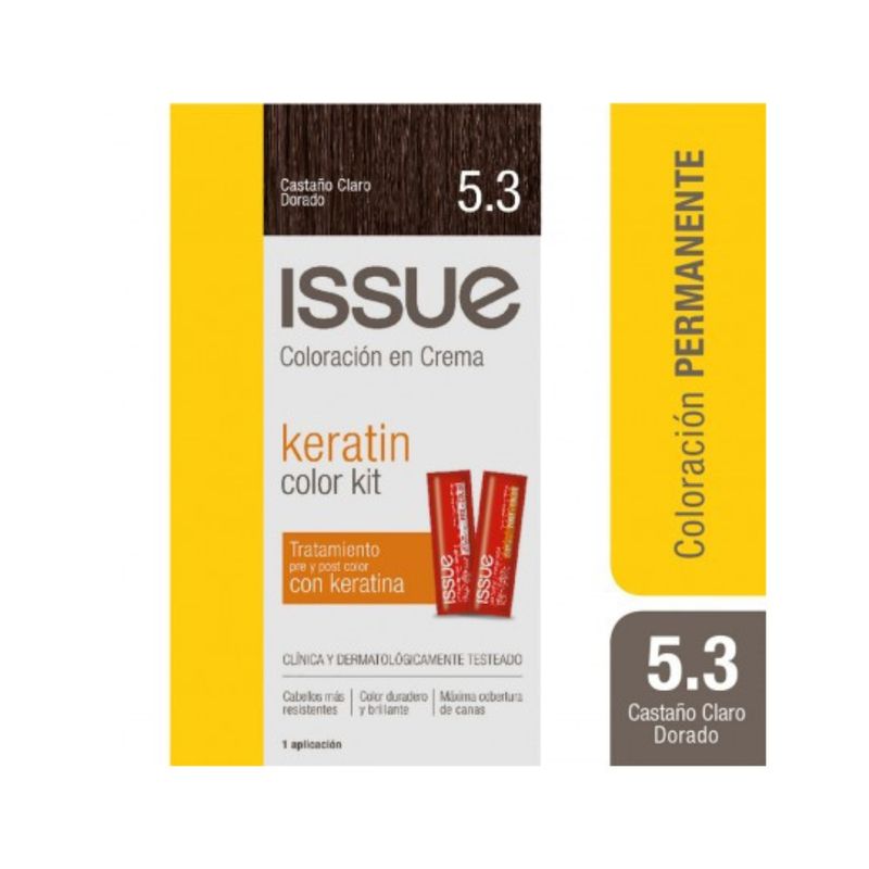 COLORACIÓN EN CREMA ISSUE COLOR PACK CASTAÑO CLARO DORADO N° 5.3