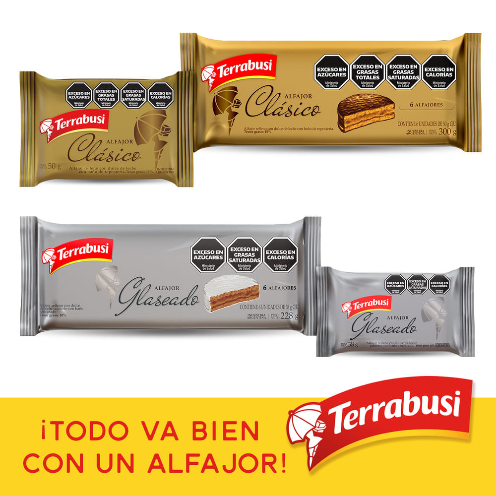 ALFAJOR TERRABUSI CHOCOLATE CL SICO X 300 G.